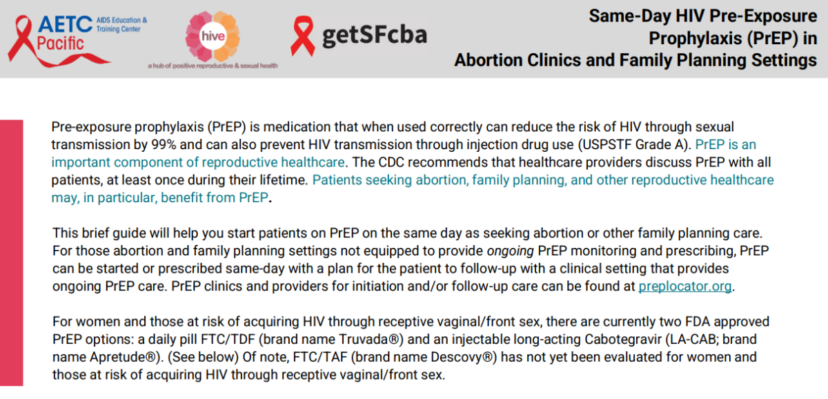 California PrEP Guide for Family Planning Providers - getSFcba