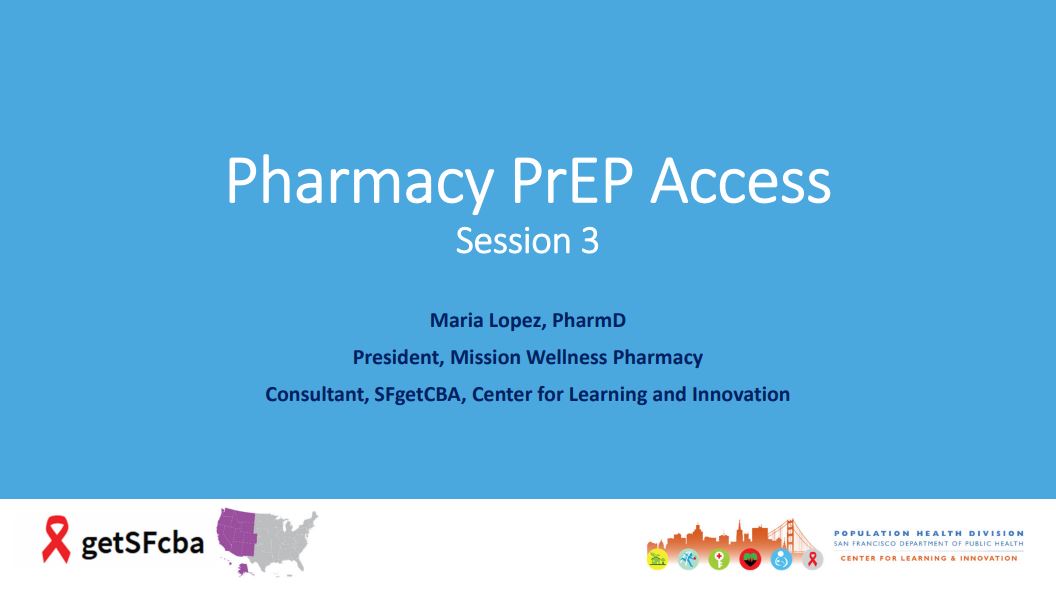 Pharmacy Based Testing, Prevention and PrEP Access (Webinar) - getSFcba